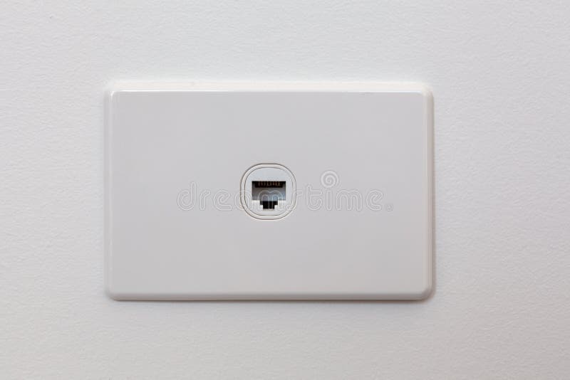 Network Connection Wall Outlet. Stock Photo - Image of technology, plug ...