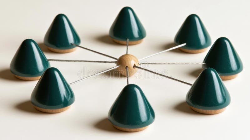 Network Connection with Wooden Cones Stock Photo - Image of business ...
