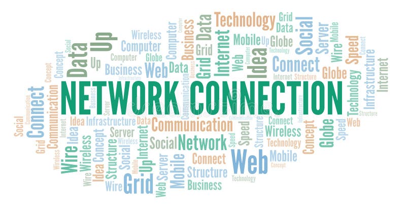 Network Connection Word Cloud Stock Illustration - Illustration of ...