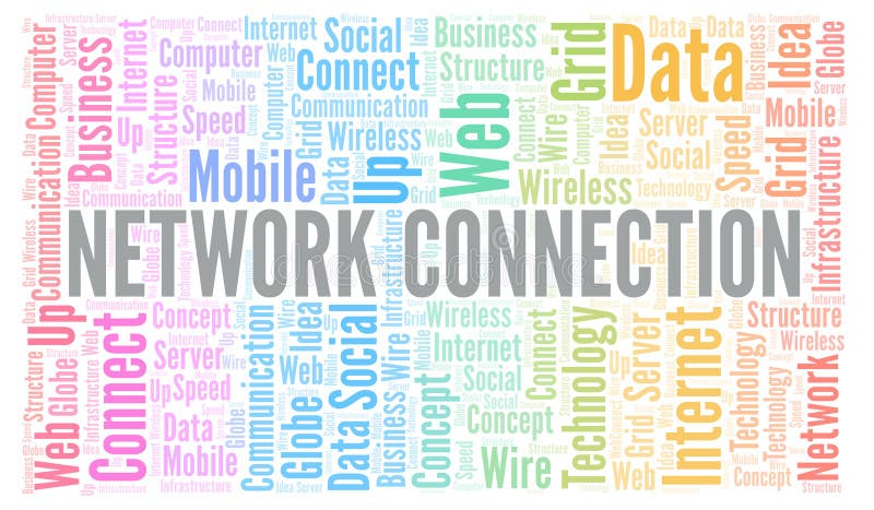 Network Connection Word Cloud Stock Illustration - Illustration of ...