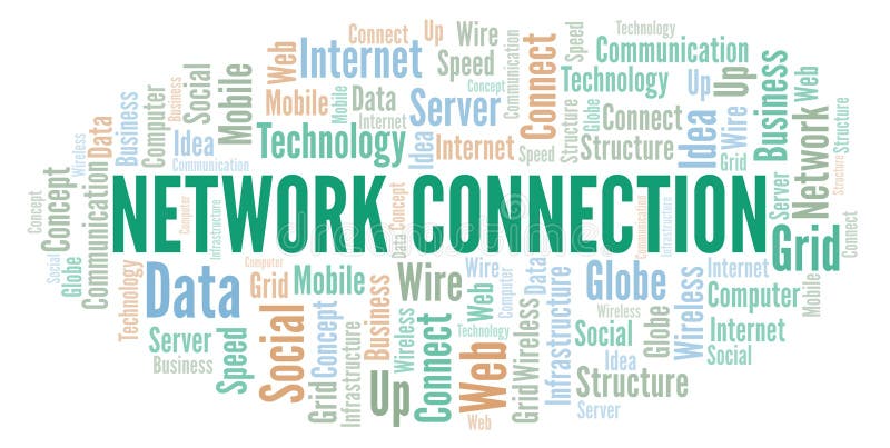 Network Connection Word Cloud Stock Illustration - Illustration of ...