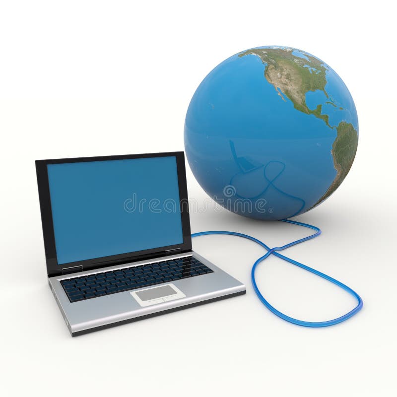 World connection in blue stock illustration. Illustration of computer ...