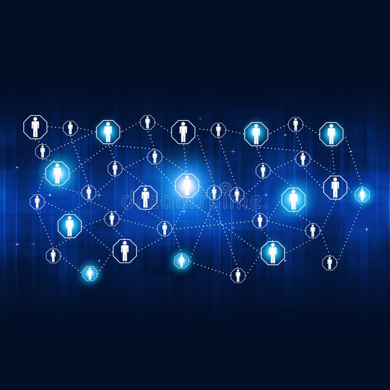 Network Connections Abstract Blue Background Stock Illustration ...