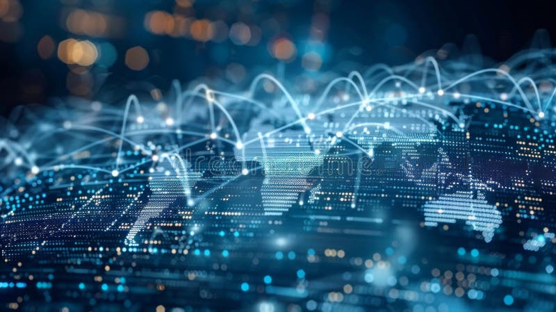 Network Connections Across World Map Stock Photo - Image of ...