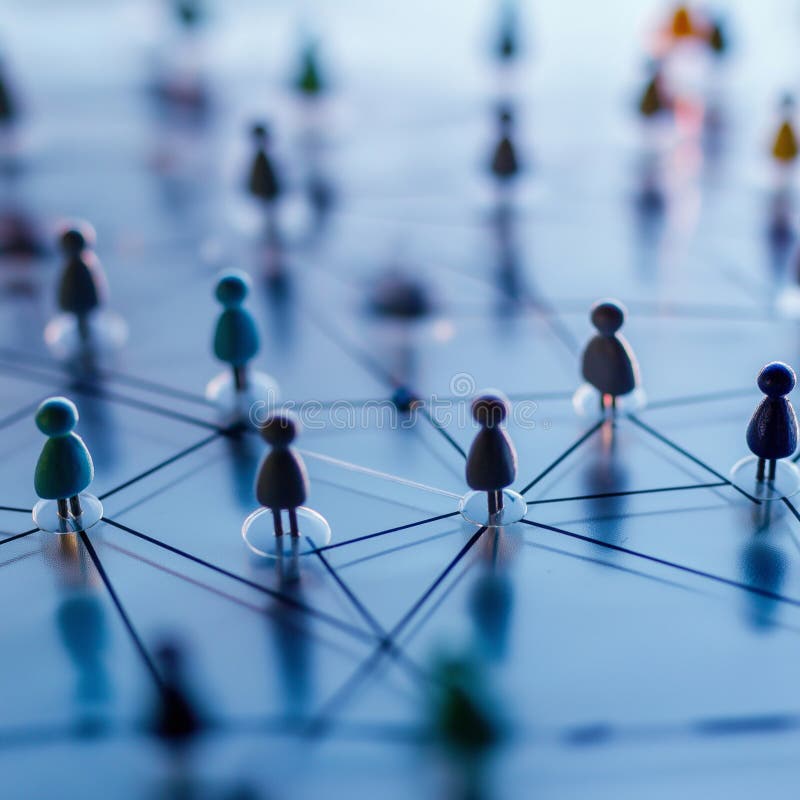 Network Connections with Colorful Figurines on Connected Nodes Stock ...