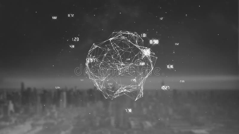 Network of Connections and Data Points Animation Over Cityscape ...