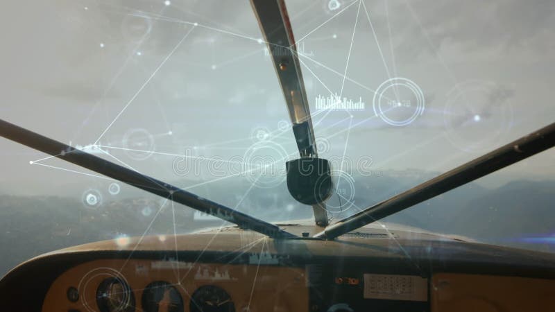 Network of Connections and Data Processing Against Front View of ...