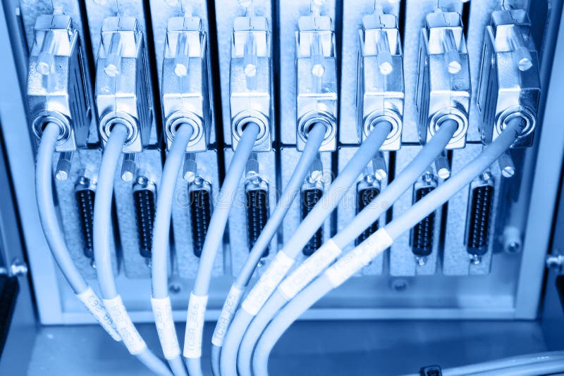 Network Connections Going into Rack Stock Image - Image of ...