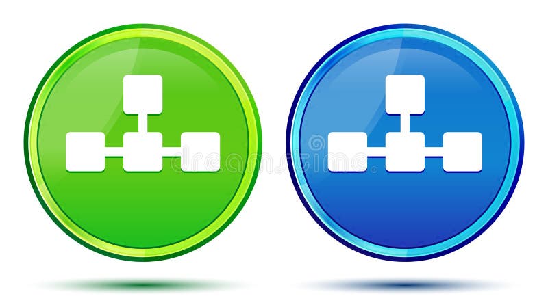 Network Connections Icon Creative Natural Round Button Set Illustration ...