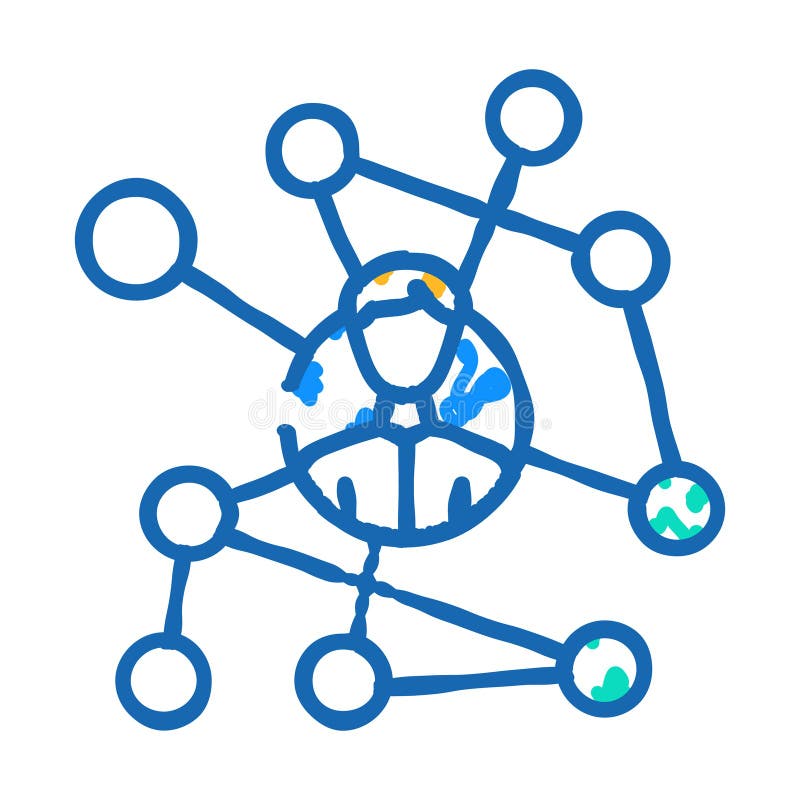 Network Connections Icon Doodle Illustration Stock Vector ...