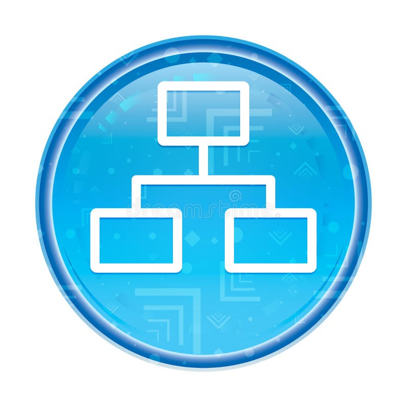 Network Connections Icon Floral Blue Round Button Stock Illustration ...