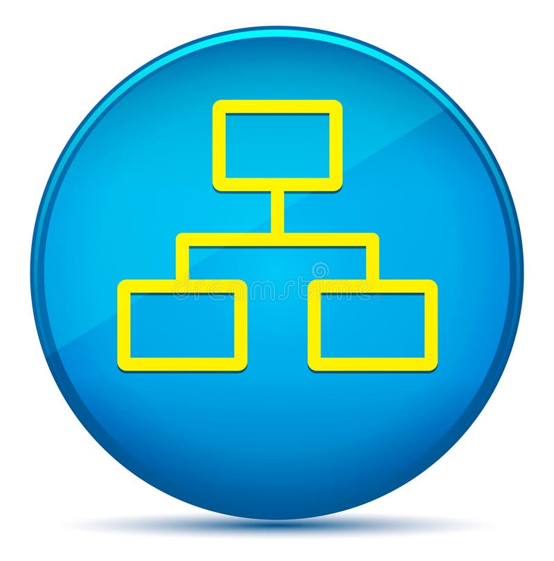 Network Connections Icon Modern Flat Cyan Blue Round Button Stock Illustration - Illustration of ...