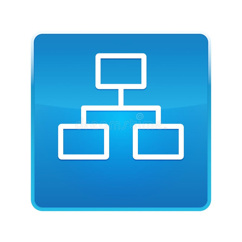 Network Connections Icon Shiny Blue Square Button Stock Illustration ...