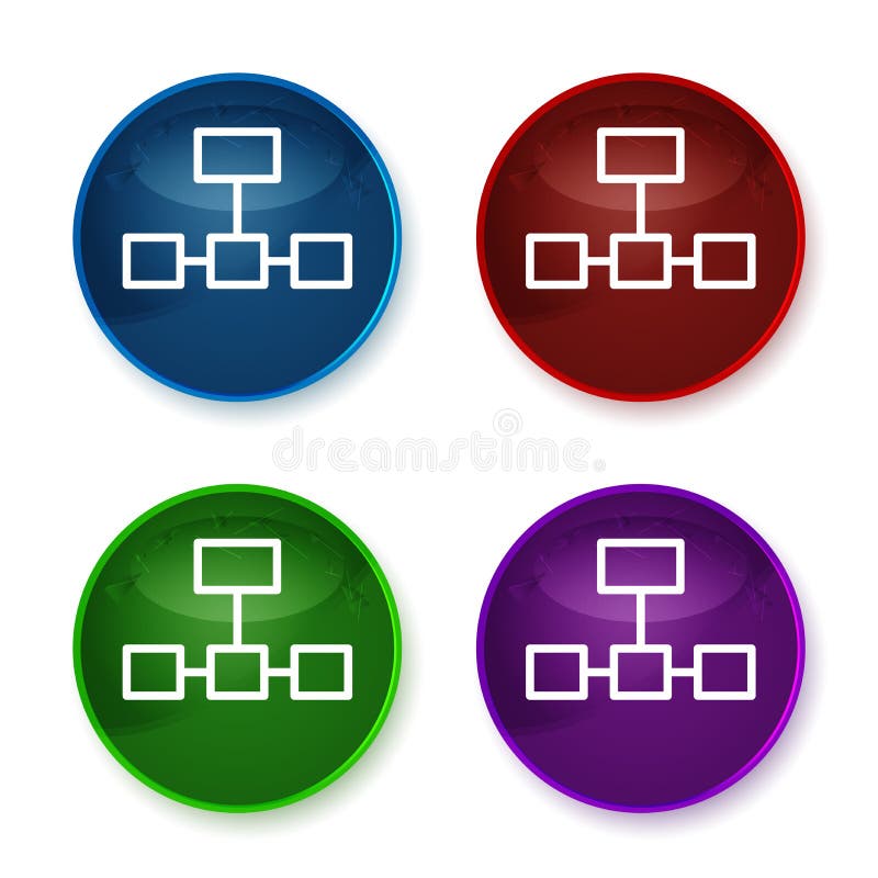 Network Connections Icon Shiny Round Buttons Set Illustration Stock ...