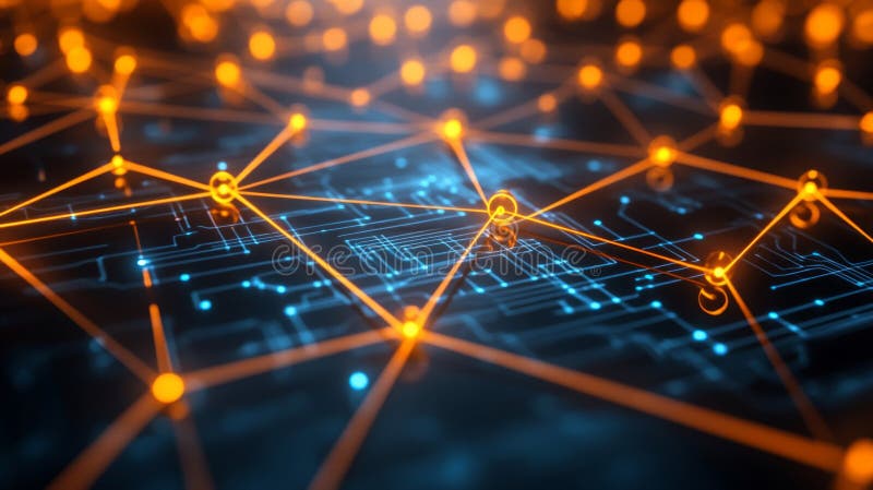 Network Connections Illuminated Digital Circuitry Stock Illustration ...