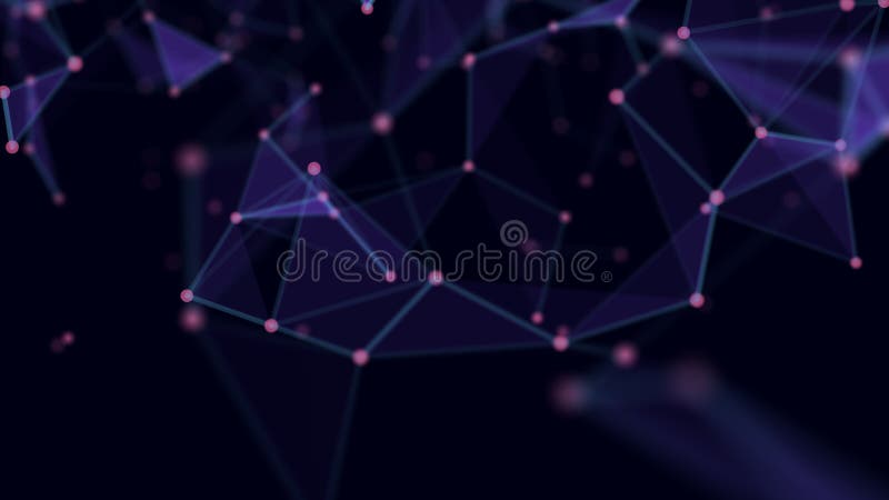 Abstract Technology Background. Network Connections with Points and ...