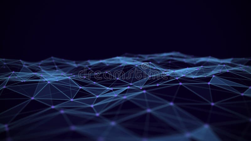 Abstract Technology Background. Network Connections with Points and ...