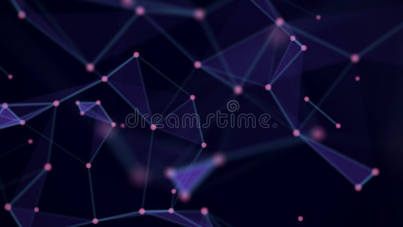 Abstract Technology Background. Network Connections with Points and ...