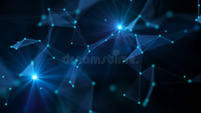 Abstract Technology Background. Network Connections with Points and ...