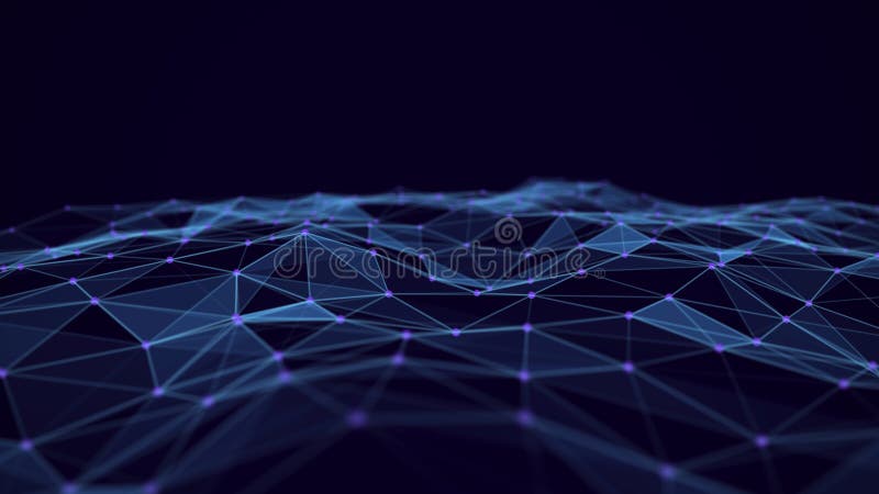 Abstract Technology Background. Network Connections with Points and ...