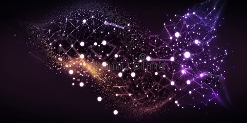 Network of Connections in Purple Color Combination Background Created ...