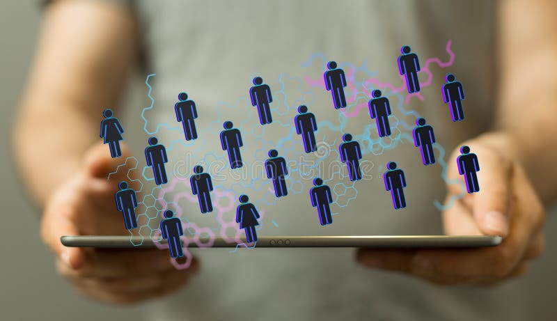 A Network Connections Team Working and Interacting Stock Photo - Image ...