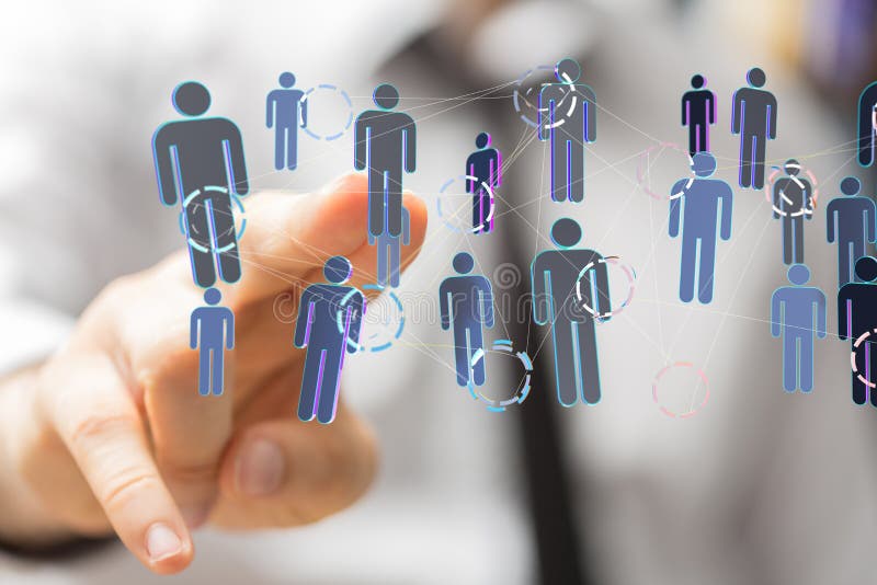 A Network Connections Team Working and Interacting Stock Image - Image ...