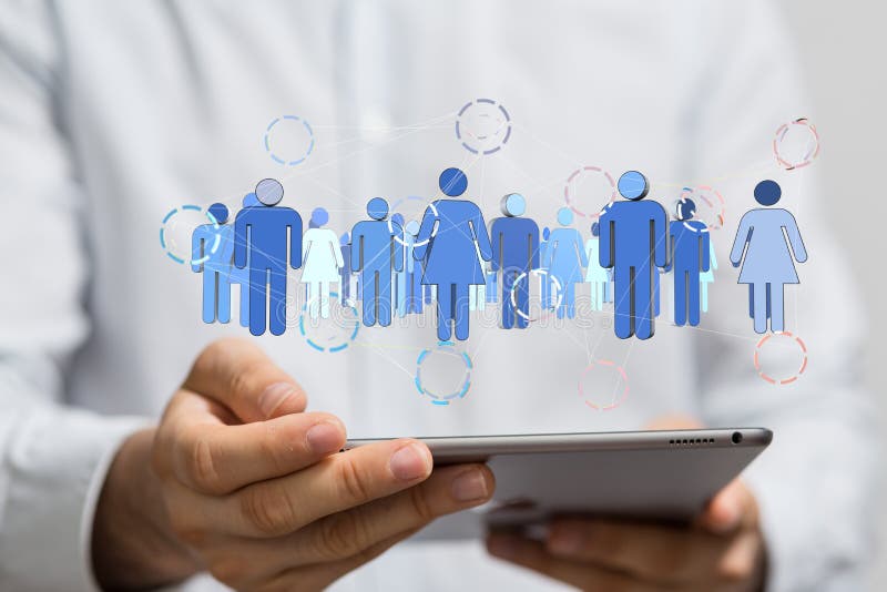 A Network Connections Team Working and Interacting Stock Photo - Image ...