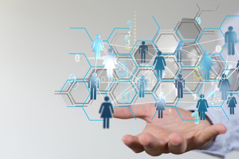 A Network Connections Team Working and Interacting Stock Image - Image ...