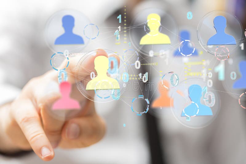 A Network Connections Team Working and Interacting Stock Photo - Image ...