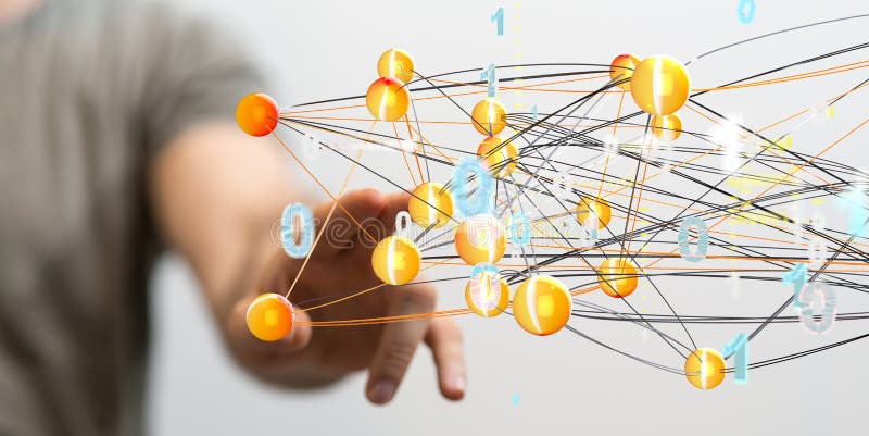 A Network Connections Team Working and Interacting Stock Photo - Image ...