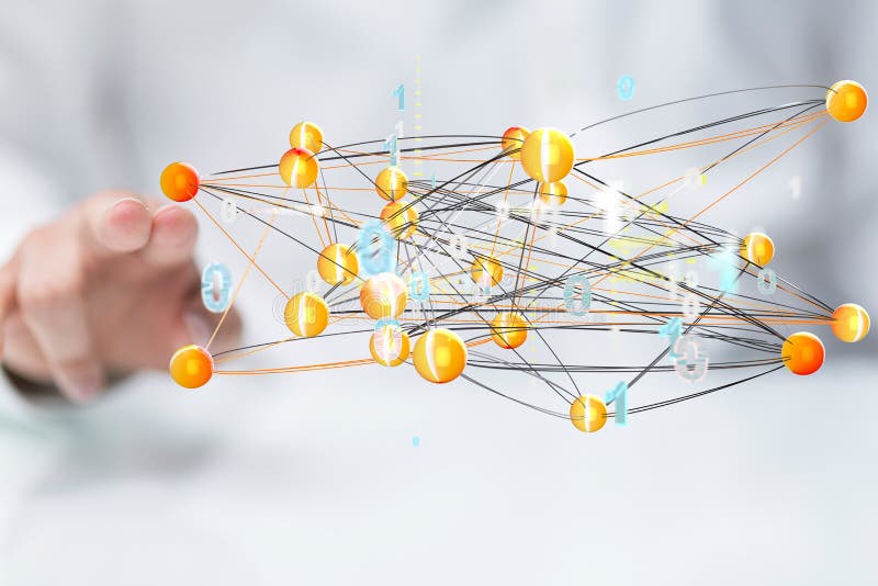 A Network Connections Team Working and Interacting Stock Image - Image ...