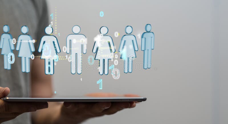 A Network Connections Team Working and Interacting Stock Image - Image ...