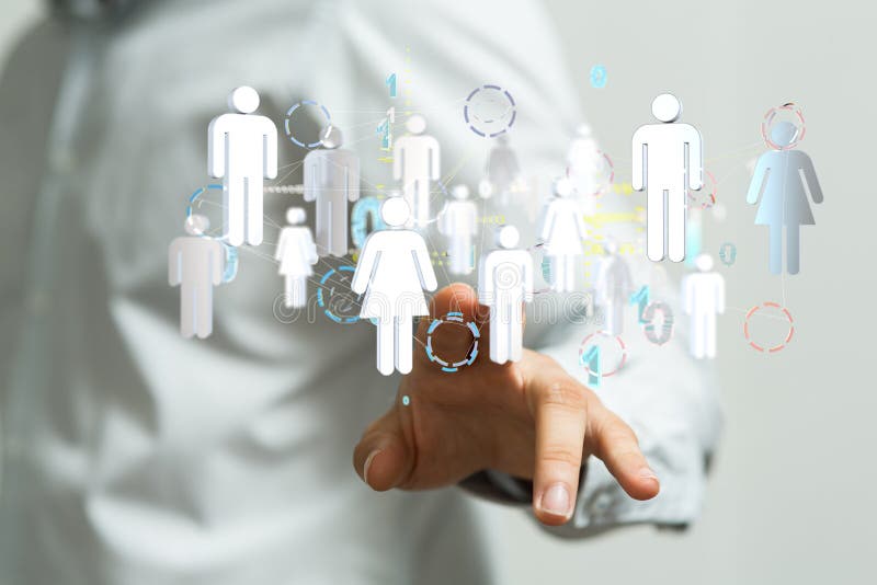 A Network Connections Team Working and Interacting Stock Image - Image ...