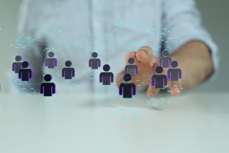 A Network Connections Team Working and Interacting Stock Photo - Image ...