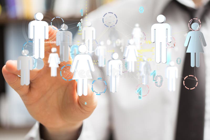 A Network Connections Team Working and Interacting Stock Image - Image ...