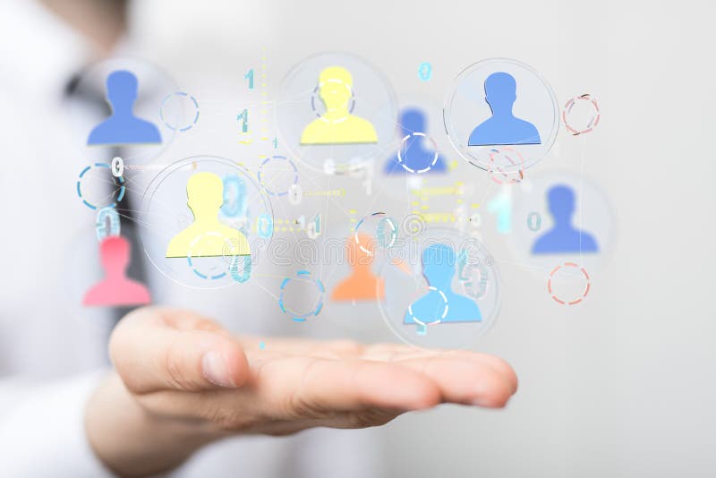 A Network Connections Team Working and Interacting Stock Image - Image ...