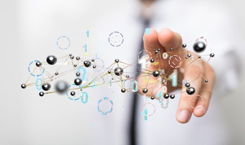 A Network Connections Team Working and Interacting Stock Image - Image ...