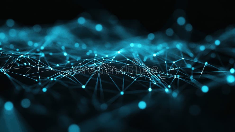 Network Connectivity: Blue Nodes and Lines Interconnected in a Complex ...