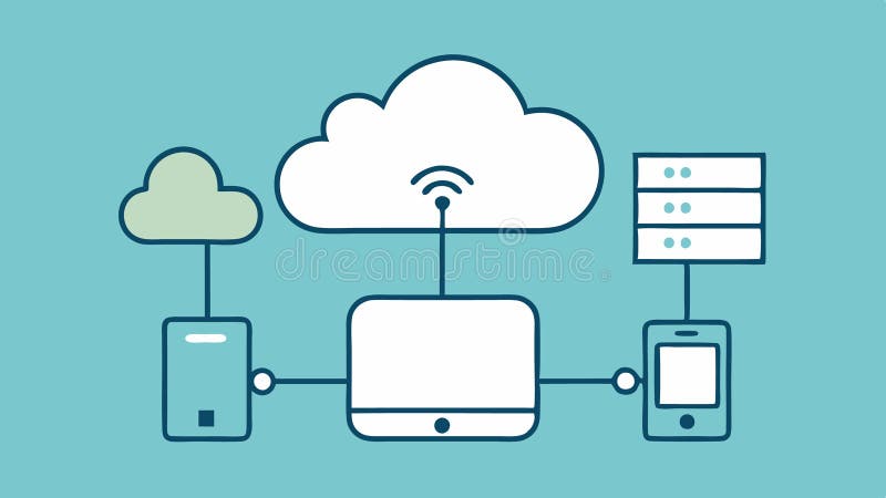 Network Connectivity a Cloud Icon at the Center with Various Lines ...