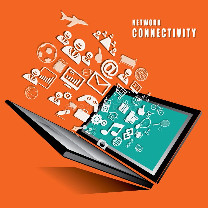 Connectivity infographics stock illustration. Illustration of email ...