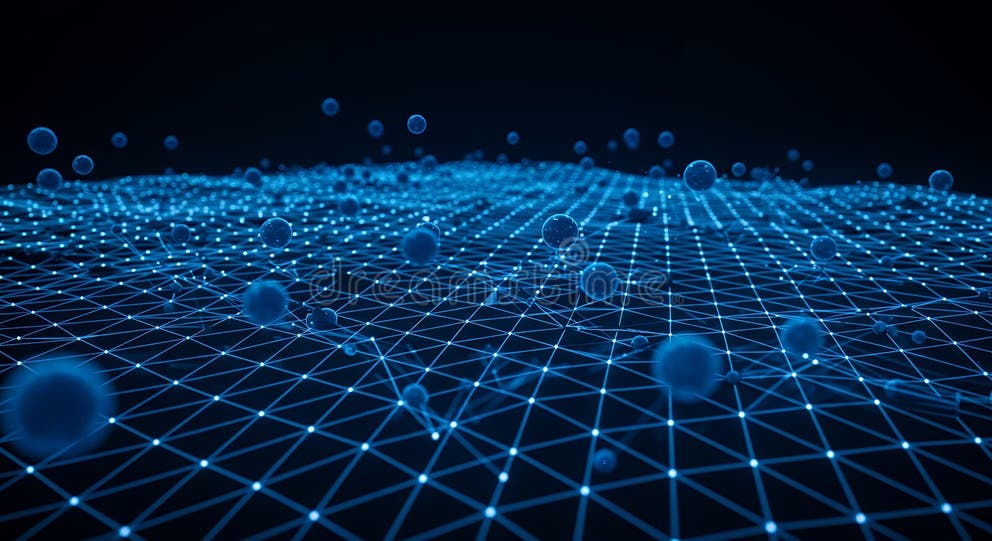 Network Connectivity: a Digital Grid Connecting Blue Spheres ...