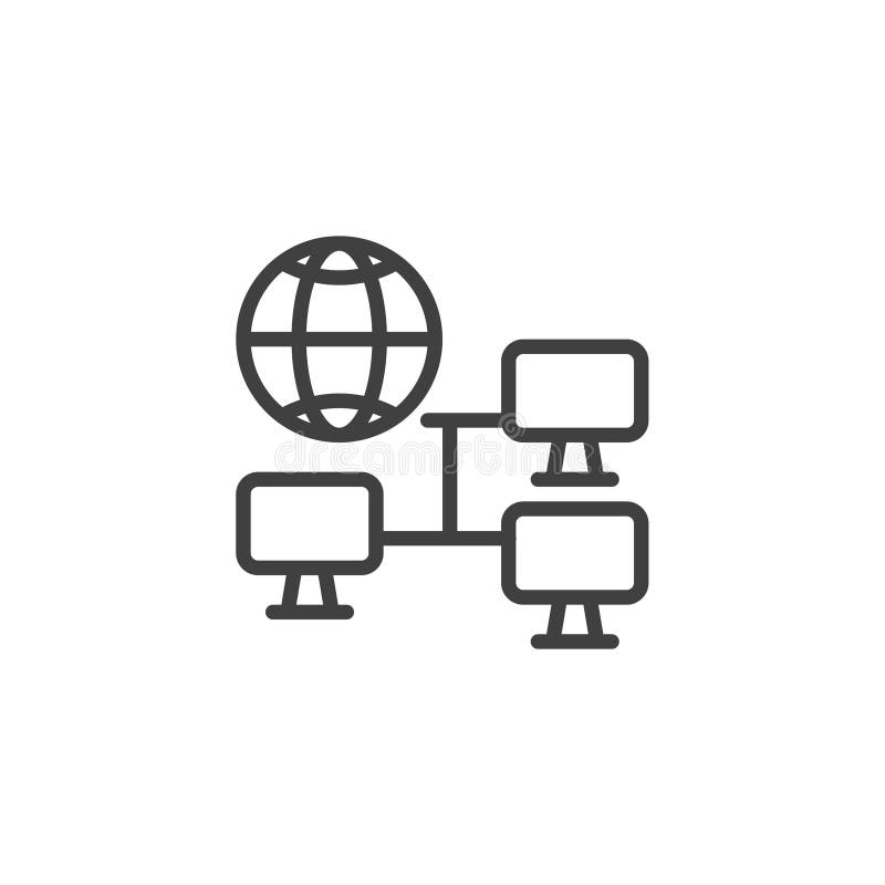 Network Connectivity Line Icon Stock Vector - Illustration of online ...