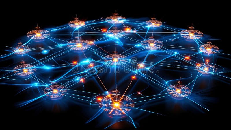 Network Connectivity Structure with Glowing Nodes and Lines Stock ...