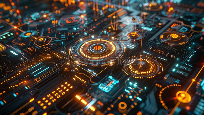 Network Control Interface: Futuristic UI Design Illustration Stock ...