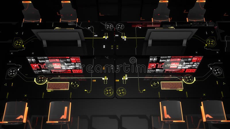 Network Control Room, Sci-fi Concept. Stock Footage - Video of high ...