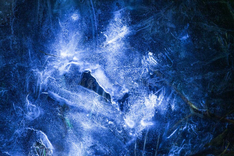 Network of Cracks in Thick Solid Frozen Layer of Ice with Shining Light ...