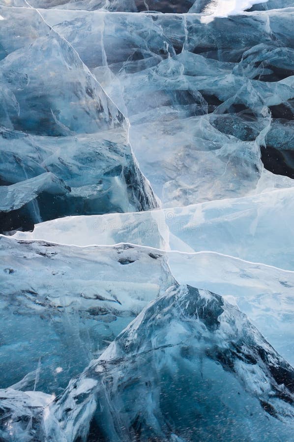 Network of Cracks in Thick Solid Layer of Ice Stock Photo - Image of ...