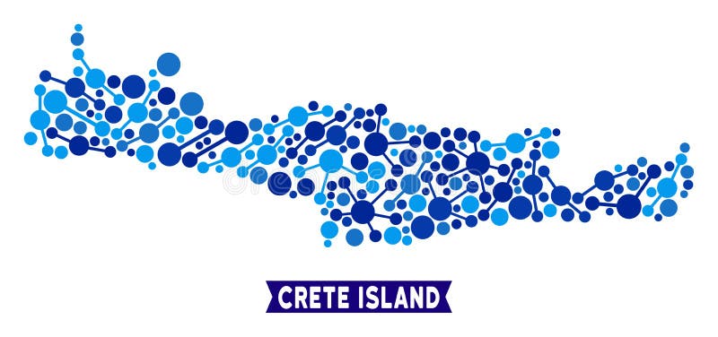 Crete Island Map Links Composition Stock Vector - Illustration of ...