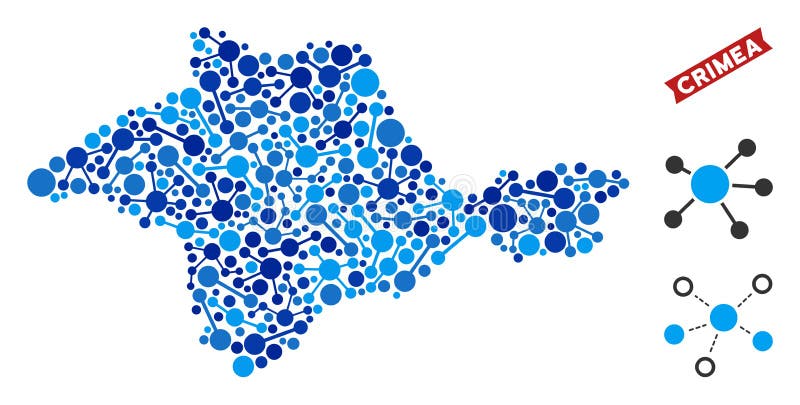 Crimea Map Connections Composition Stock Vector - Illustration of ...
